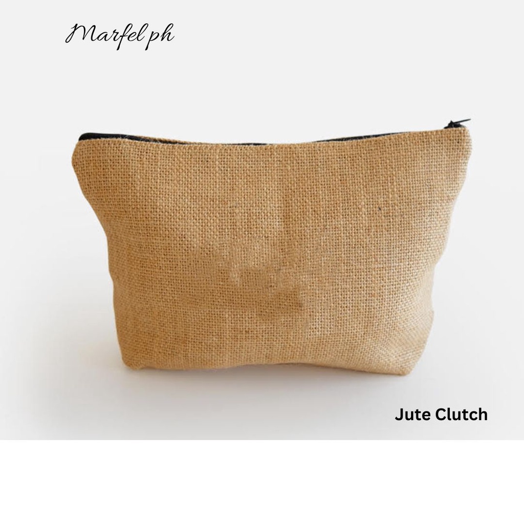 Plain Jute Burlap Abaca Bag Wallet Pouch Grocery Shopping Tote Bag ...