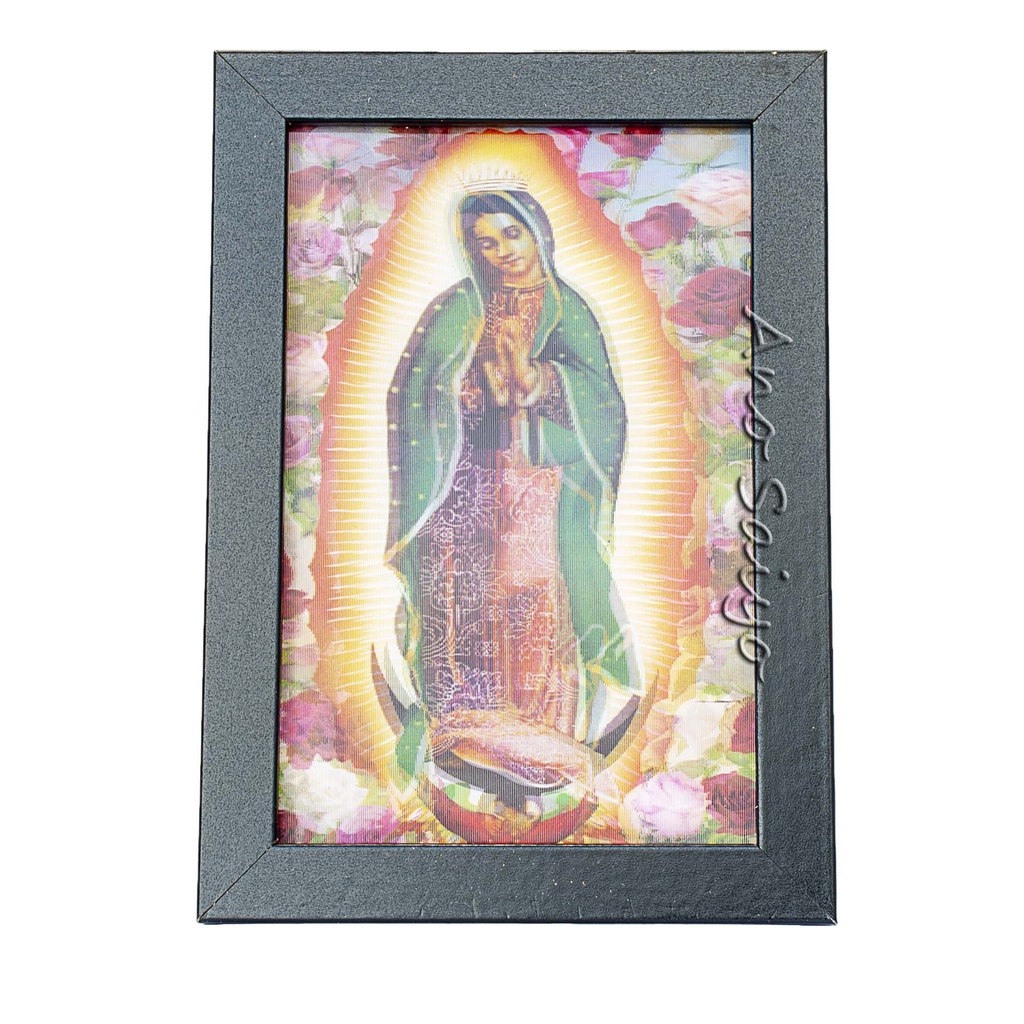 AnoSaiyo Mama Mary Frame with Stand Our Lady of Guadalupe Hologram ...