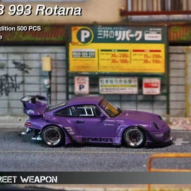 Street Weapon SW 1: 64 Porsche RWB 993 Rotana Purple High Tail Alloy ...