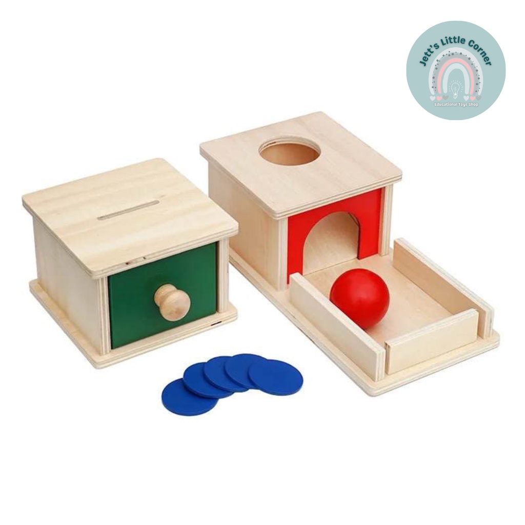 Jett Montessori Wooden Coin Box and Object Permanence Box Educational ...