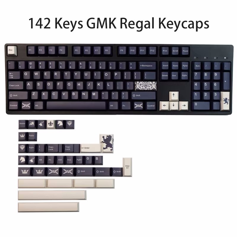 142 Keys GMK Regal Keycaps English Cherry Profile PBT Dye Sublimation ...