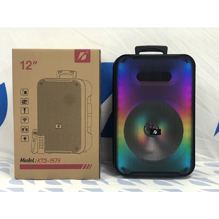 12Inch Wireless Portable Karaoke Speaker KTS-1575 With LED Party Flame ...