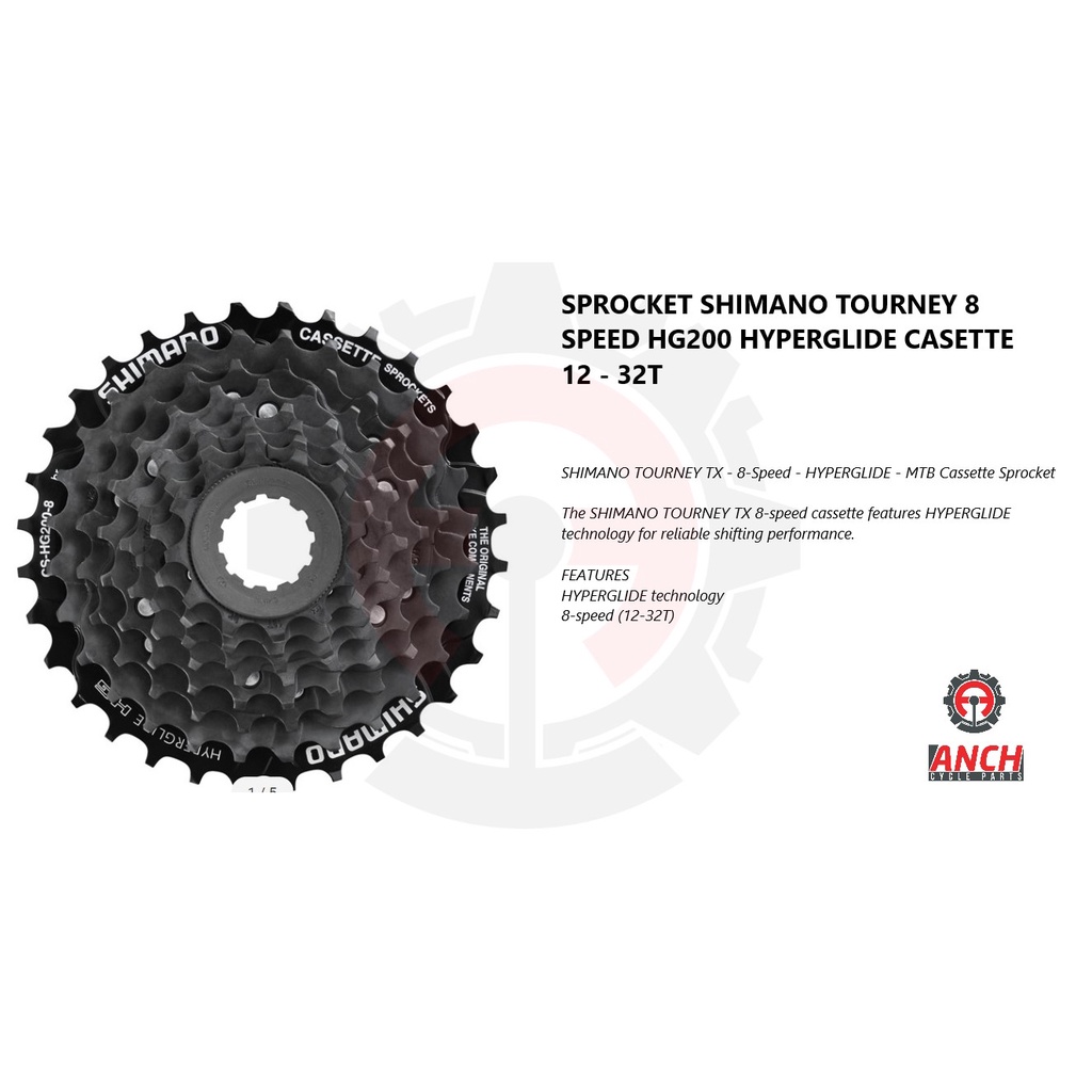 Sprocket 8 spd Shimano Authentic HG200 Mtb altus acera alivio SPEED ...