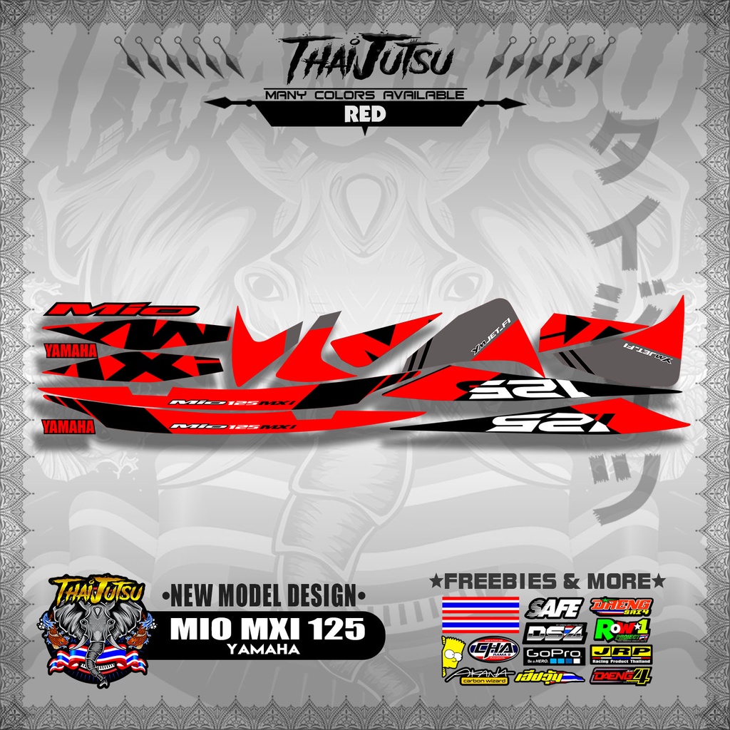 YAMAHA MIO MXI 125 STOCK DECALS ( NEW MODEL DESIGN )【ThaijutsuStickers ...