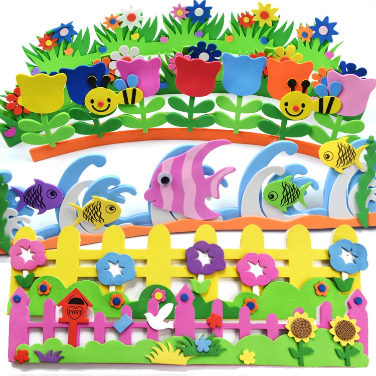 Fence Craft 3D eva foam Classroom blackboard notice board Wall ...
