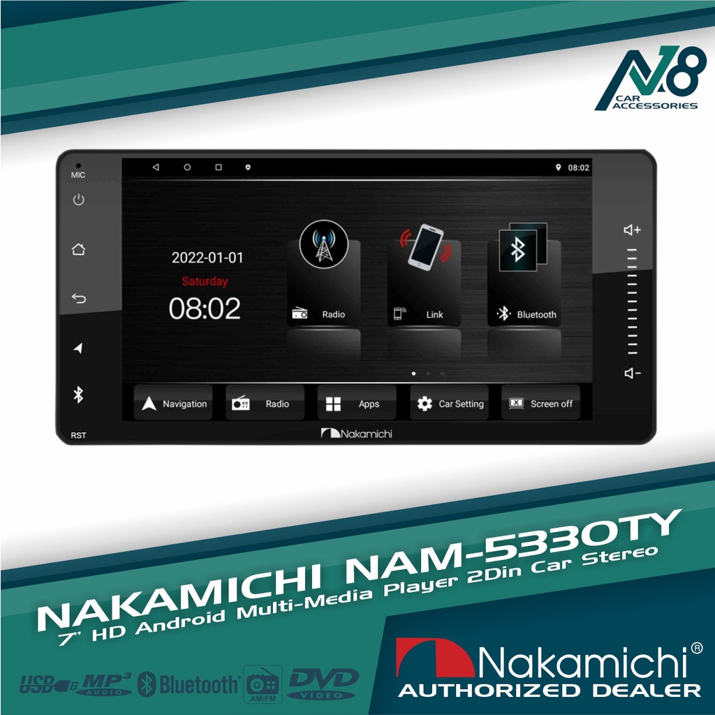 Nakamichi NAM-5260TY Android 2DIN Car Stereo for Toyota (NO SPACER ...