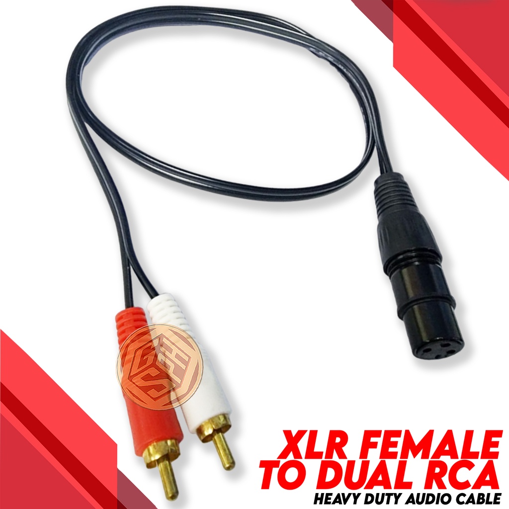 🟨XLR 3 Pin Female Jack to Dual RCA Male Audio Signal Patch Cable for ...