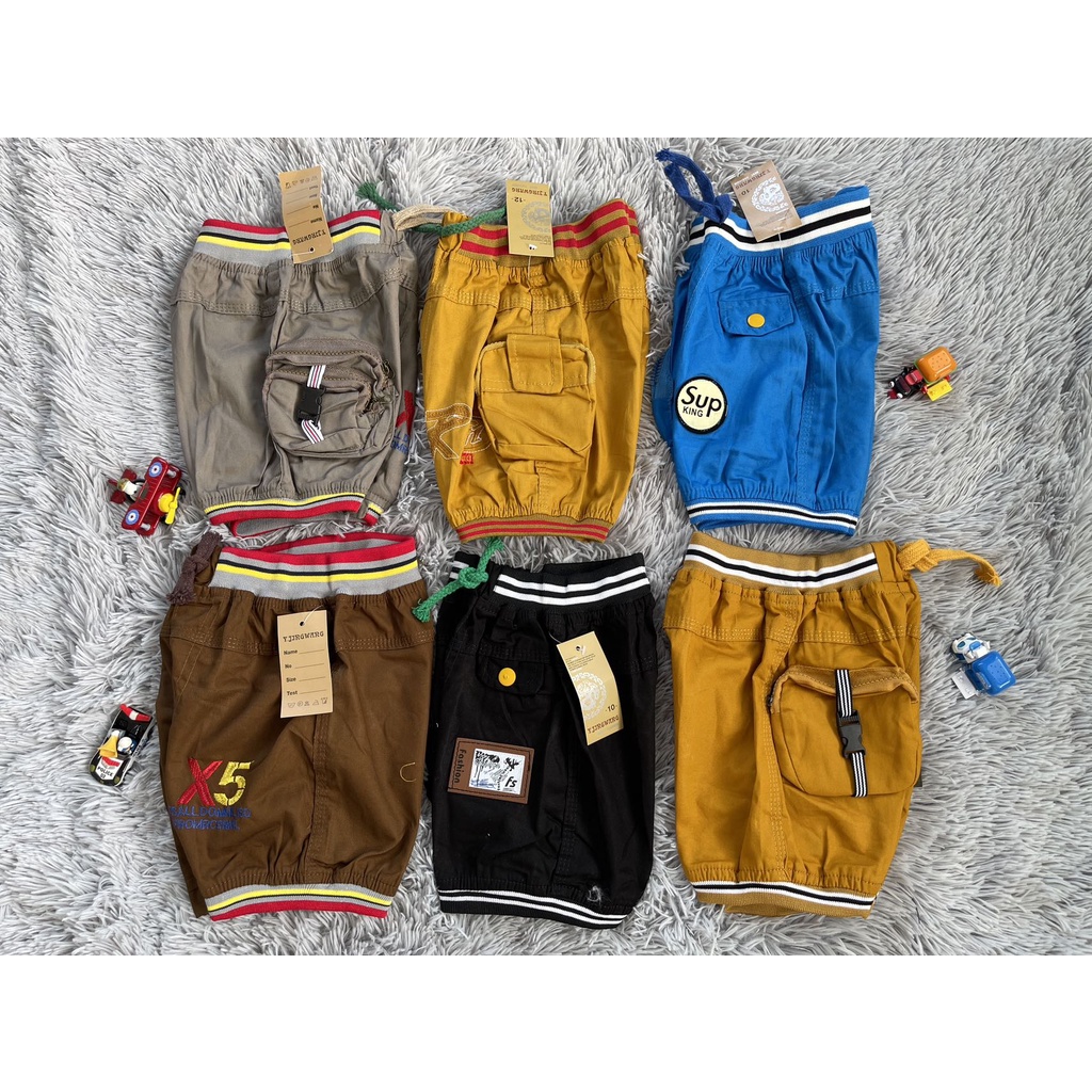Rainbow Fashion- Kids random Logo Cargo Shorts Garterized with Zipper ...
