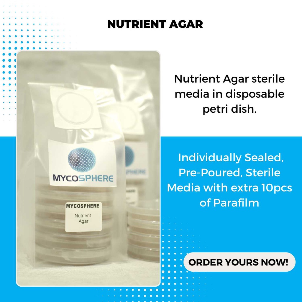 Nutrient Agar Sterile Media Petri Dish - 10pc Standard Nutrient Agar ...