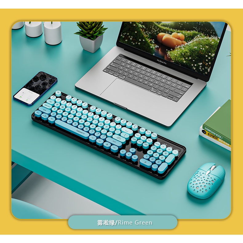 Mixed Color Wireless Keyboard Film Mute Keyboard 2.4G Wireless Keyboard ...