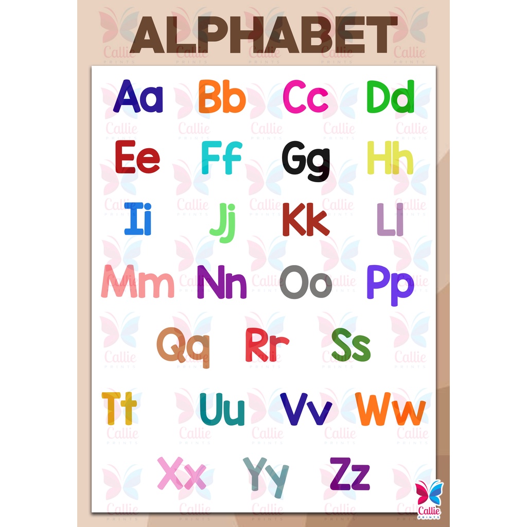 A4 Laminated Educational Posters Makapal Alphabets Numbers Days