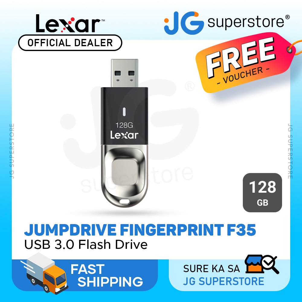 [CLEARANCE] Lexar JumpDrive Fingerprint F35 128GB USB 3.0 Flash Drive ...