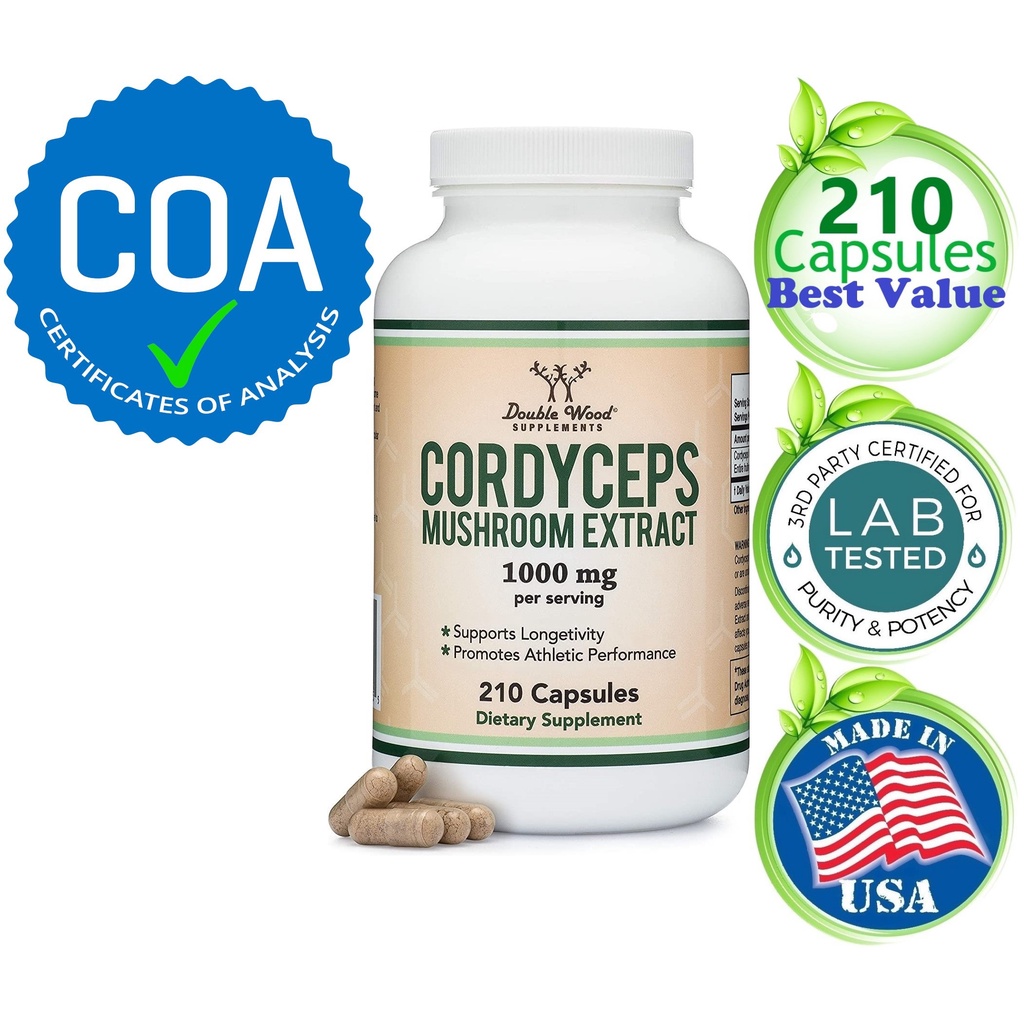 Real Cordyceps 210 Caps 1000mg Super Extract Peak Performance Energy ...