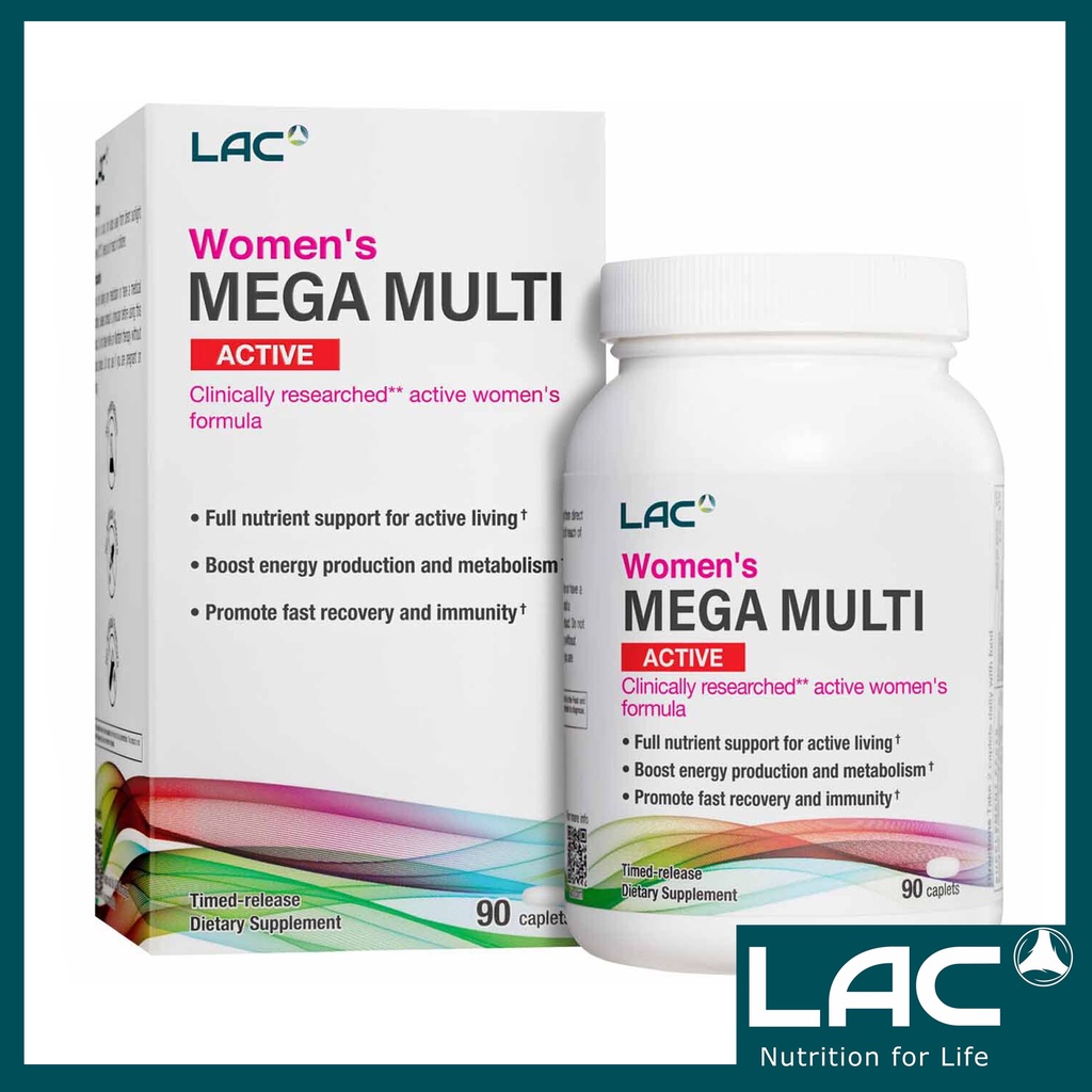 LAC Women's Mega Multi Active 90 Caplets (best by: September 2025) | Shopee Philippines