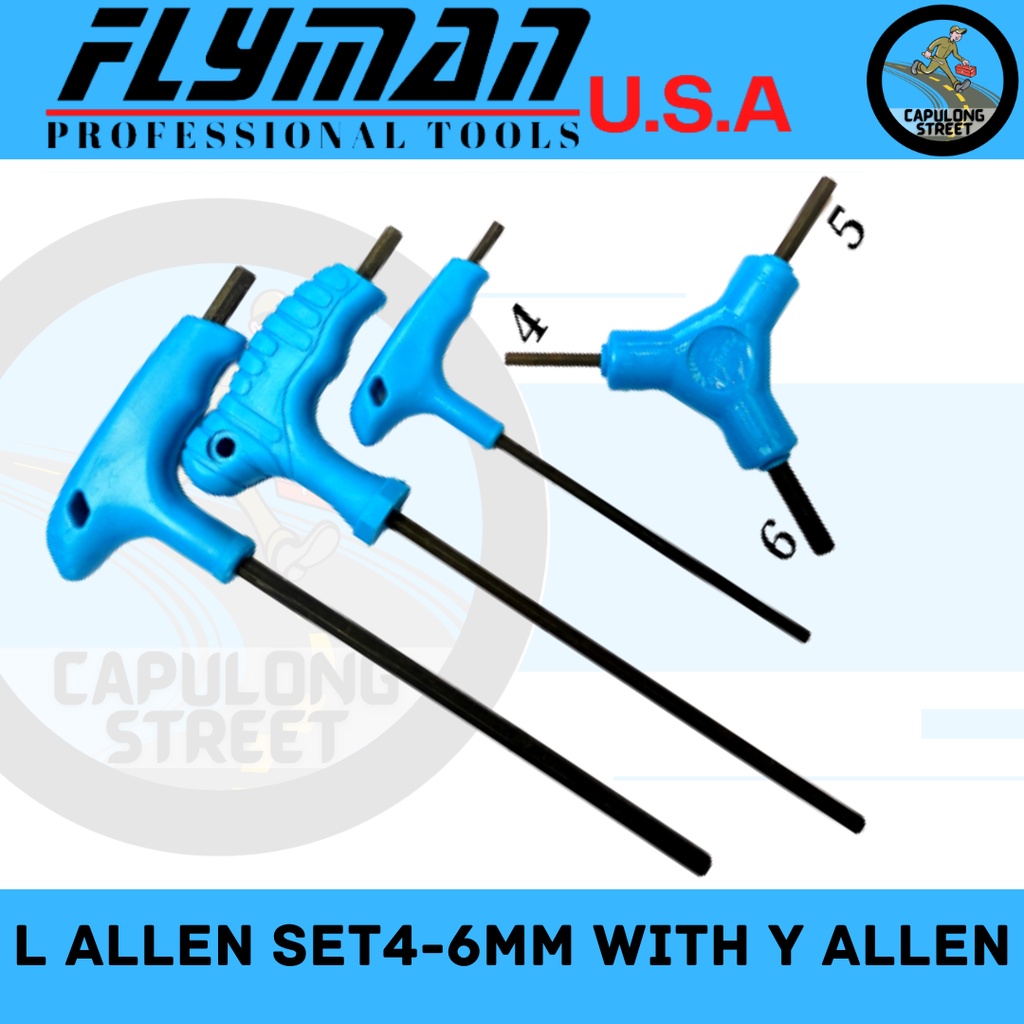 Capulong Street Flyman L Allen with Handle Set 4,5,6mm with Y Allen ...
