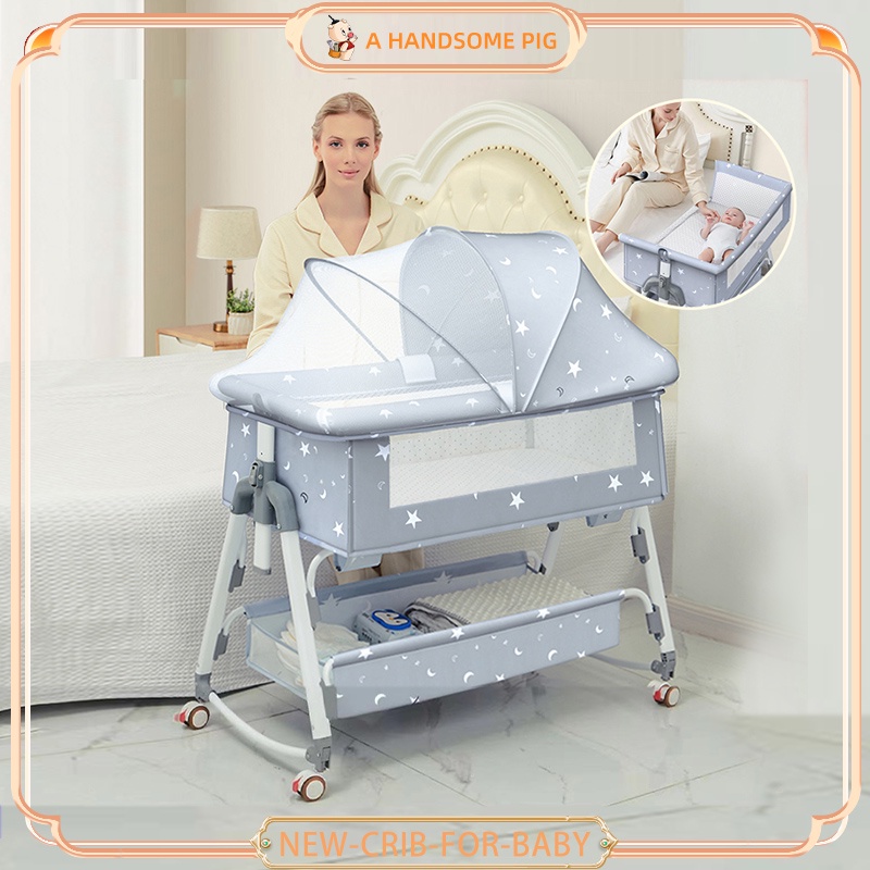 High Quality Crib For Baby Rocker Baby Bassinet Bed With Mosquito Net ...