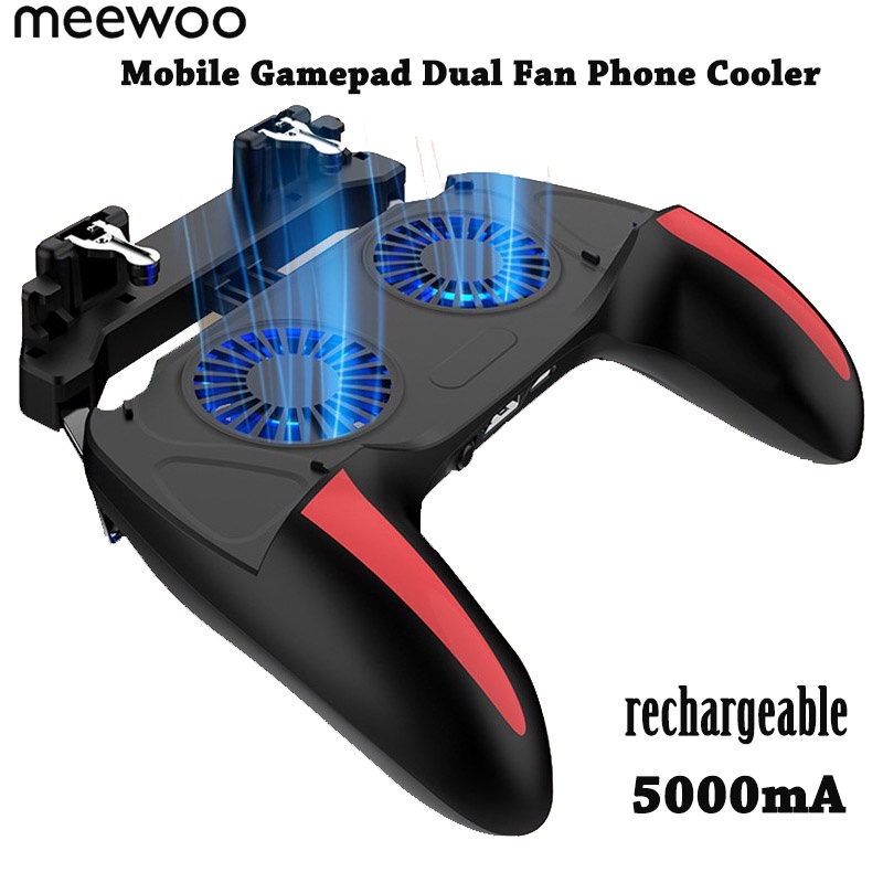 Meewoo Mobile Gamepad Dual Fan Mobile Game Trigger Phone Radiator Mobile Game Handle Phone ...
