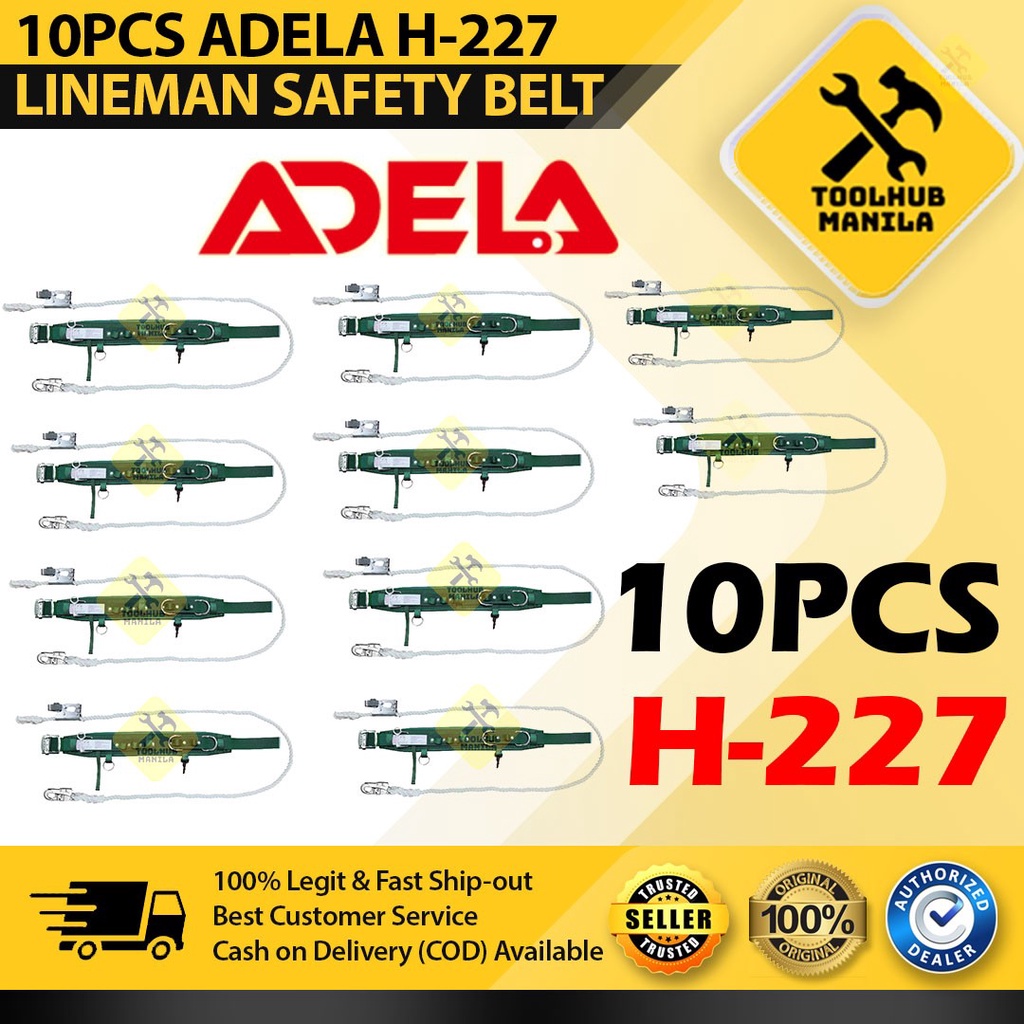 10pcs ORIGINAL ADELA H-227 Lineman Safety Belt (Made in Taiwan) H227 ...