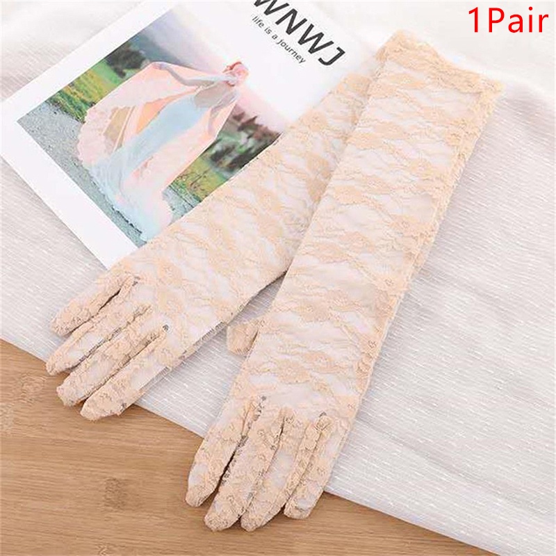 Black White Red Long Mesh Gloves With Rhinestones Hollow Fishing Net ...