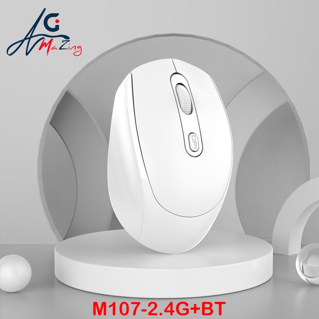 Rechargeable Wireless Dual Mouse 2.4G And Bluetooth Silent Ergonomic ...