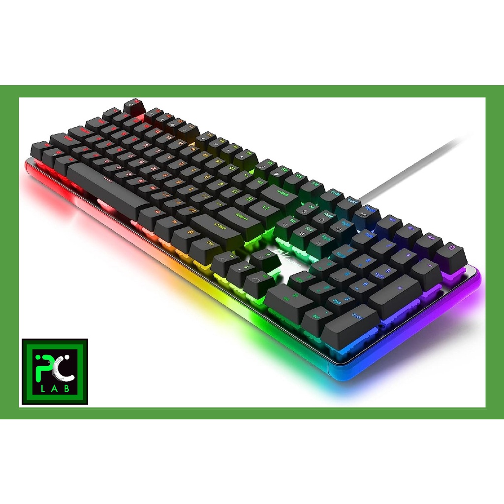 Royal Kludge RK918 108-keys Black RGB Wired Mechanical Gaming Keyboard ...