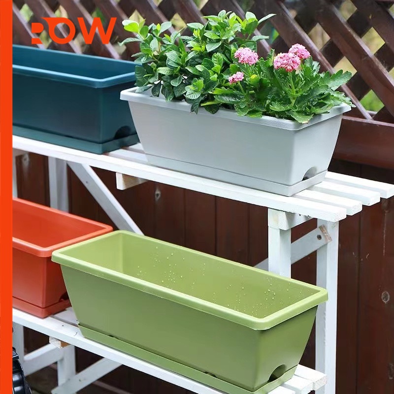 ROW Flower Pots Long Grooved Pots Potted Plants Flowers And Vegetables ...