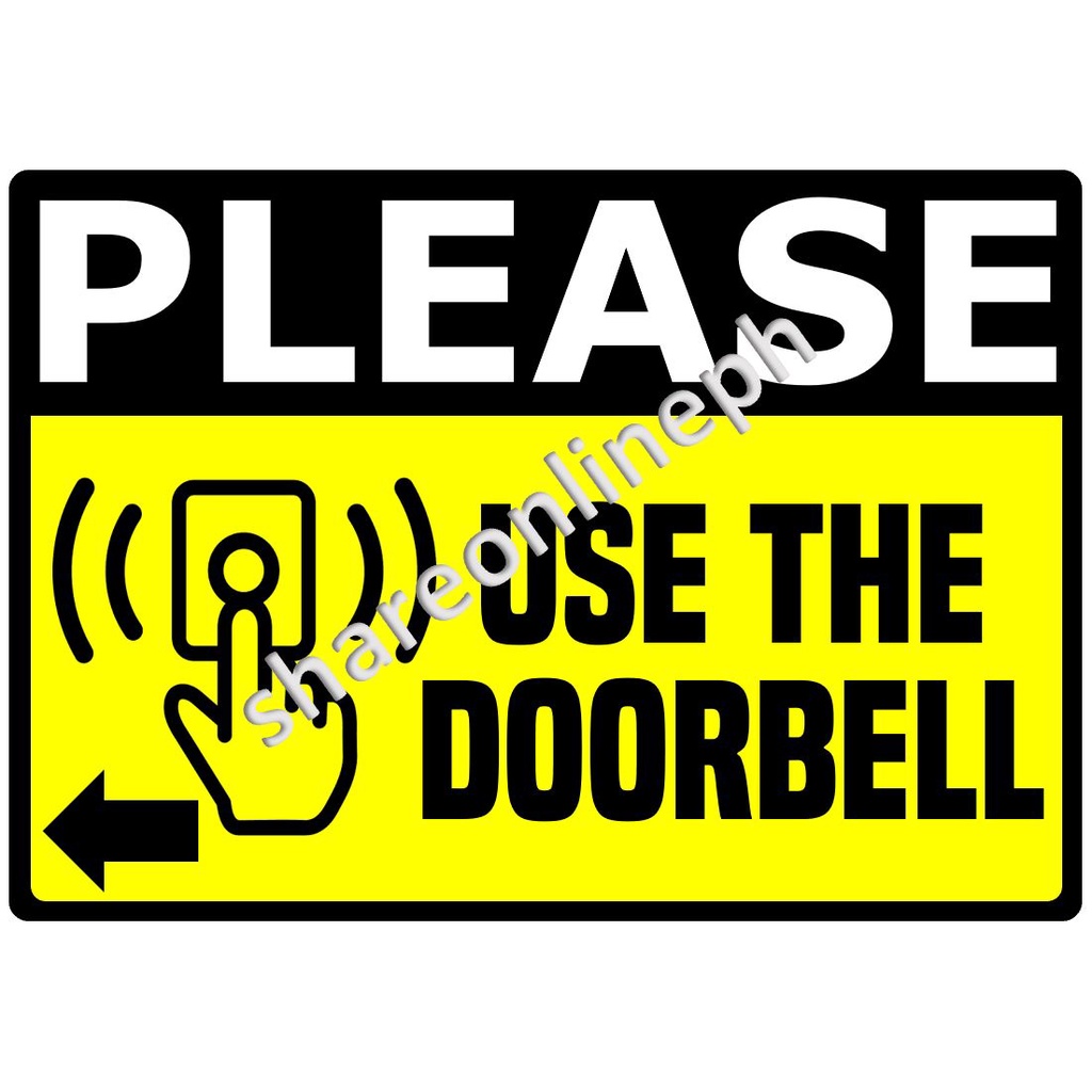 Laminated Signages Please Ring The Doorbell Signage Sign Boards Sticker Signages Doorbell