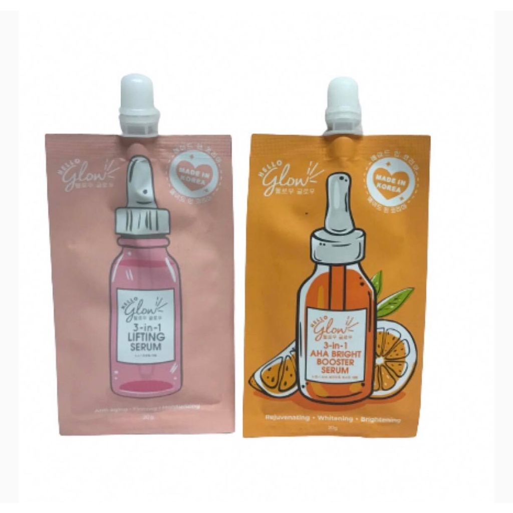 HELLO GLOW 3-IN-1 FACIAL SERUM 20g (lifting / aha bright booster ...