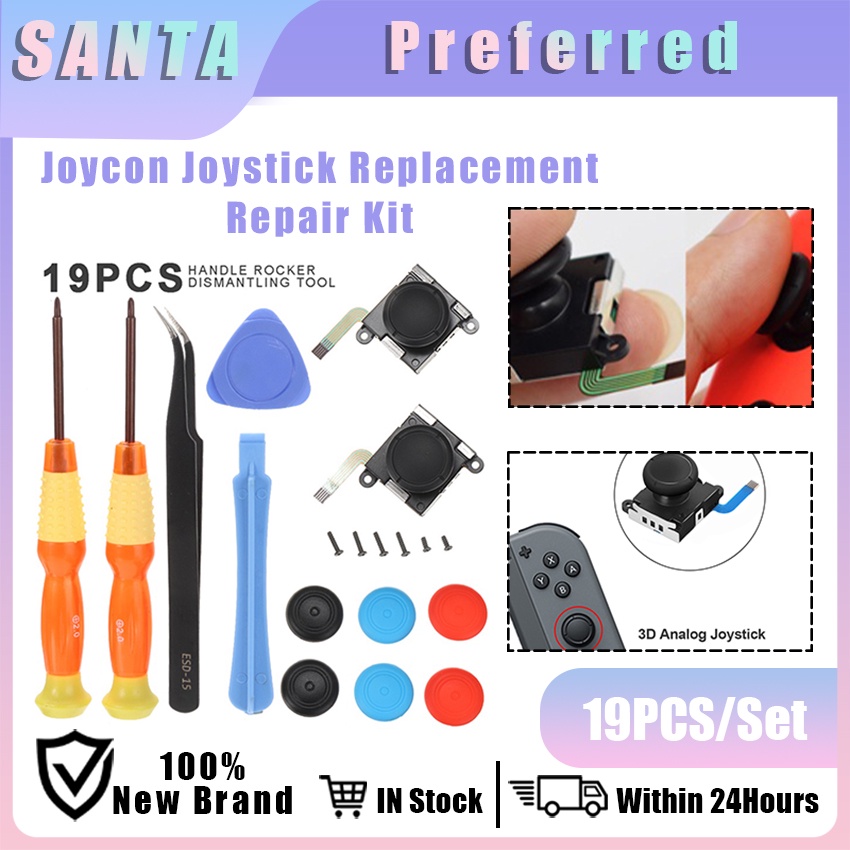 19pcs/set nintendo switch repair kit Joycon Joystick Replacement ...