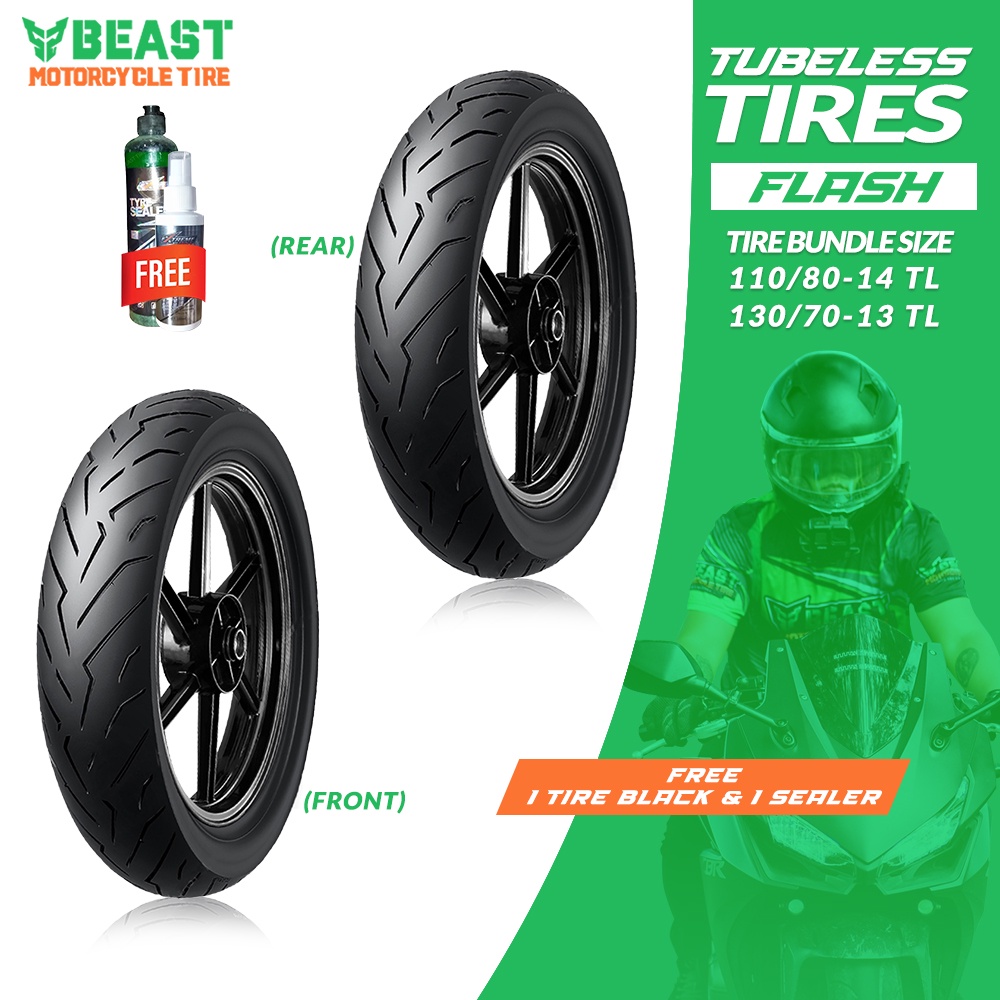 Beast FLASH P6240 110/80-14 &130/70-13 Tubeless Motorcycle Tires ...