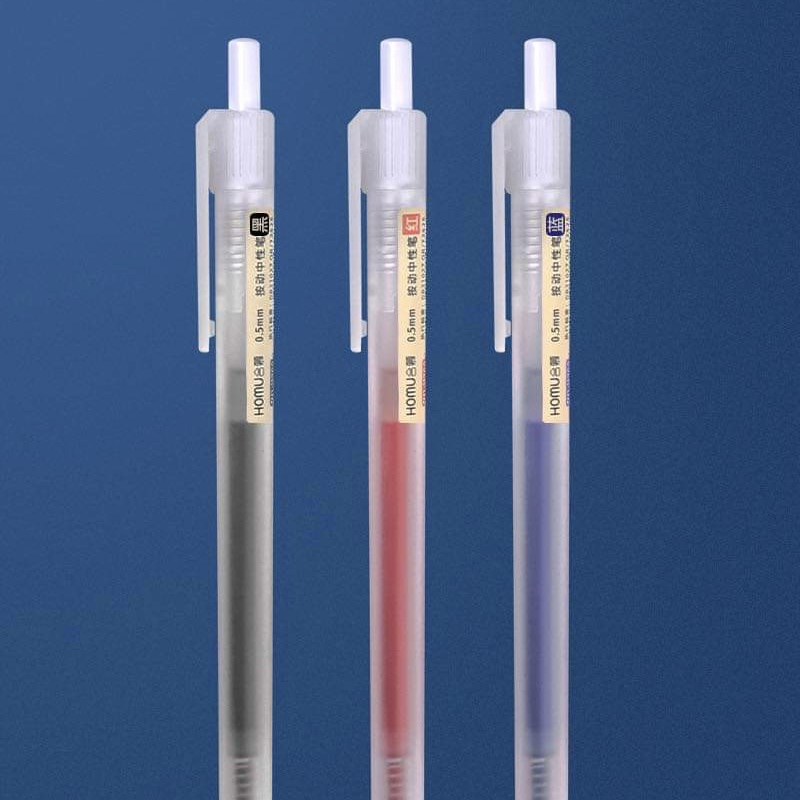 12pcs Box Minimalist Clear Gel Pen Writing Stationary Pens Black Blue ...