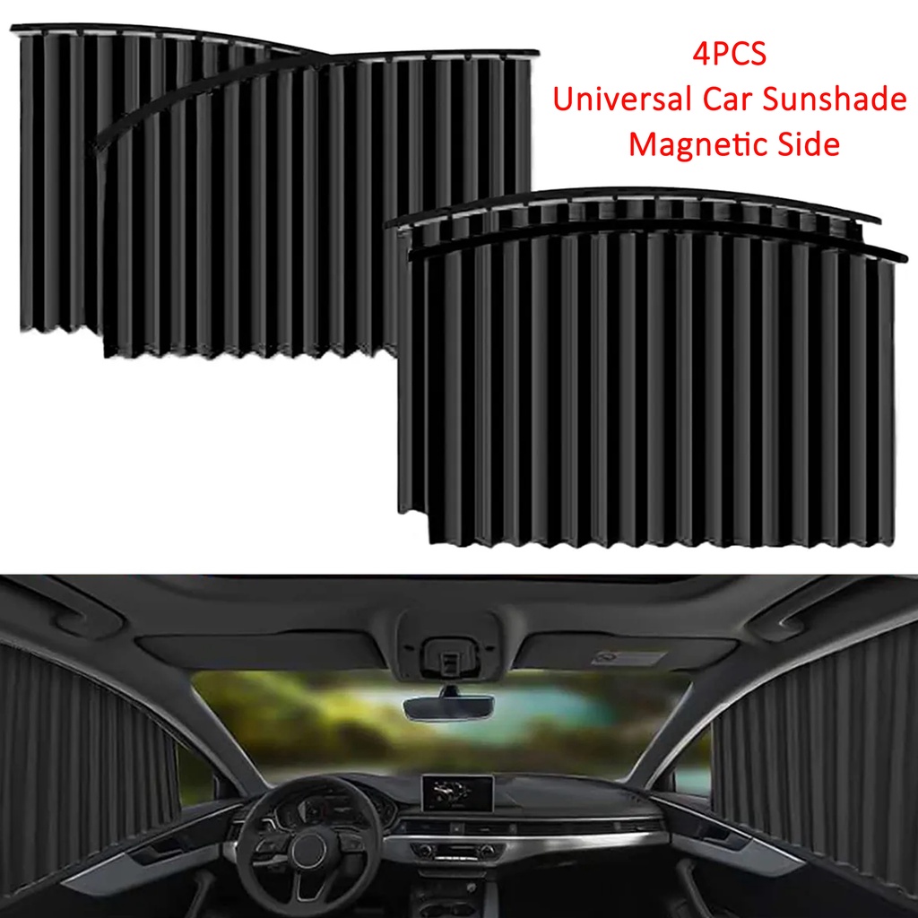 4PCS Universal Car Curtain Side Window Magnetic Car Windshield Sun ...