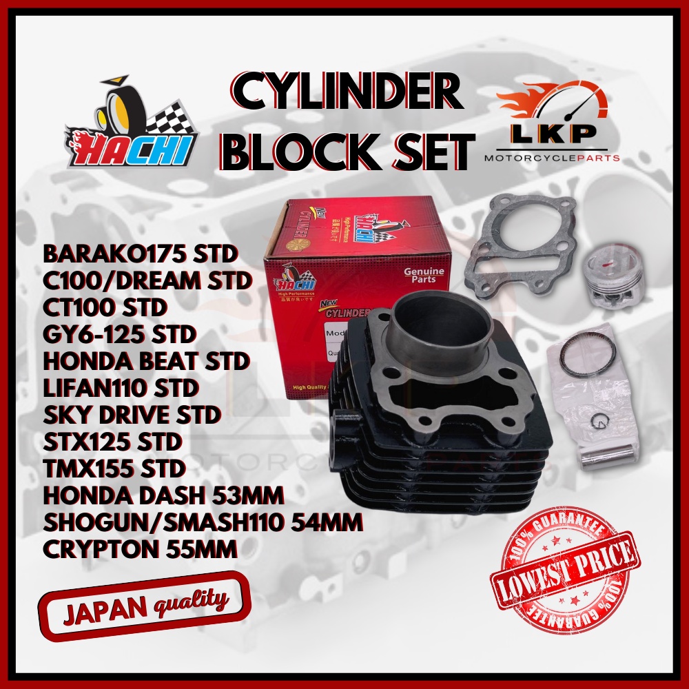 HACHI CYLINDER BLOCK SET CT100/CRYPTON 55MM / SHOGUN/SMASH110 54MM ...
