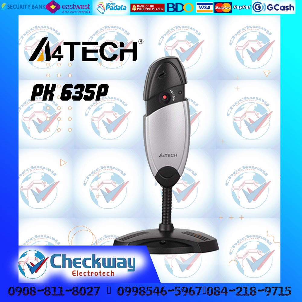 A4Tech PK-635P 720P HD Sensor WebCam for Sharper Pictures, Richer Colors and Clearer Sound ...