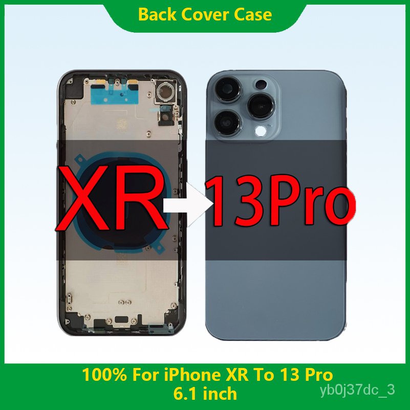 For iPhone XR Housing To 13 Pro DIY Back Cover Case Fully Compatible ...