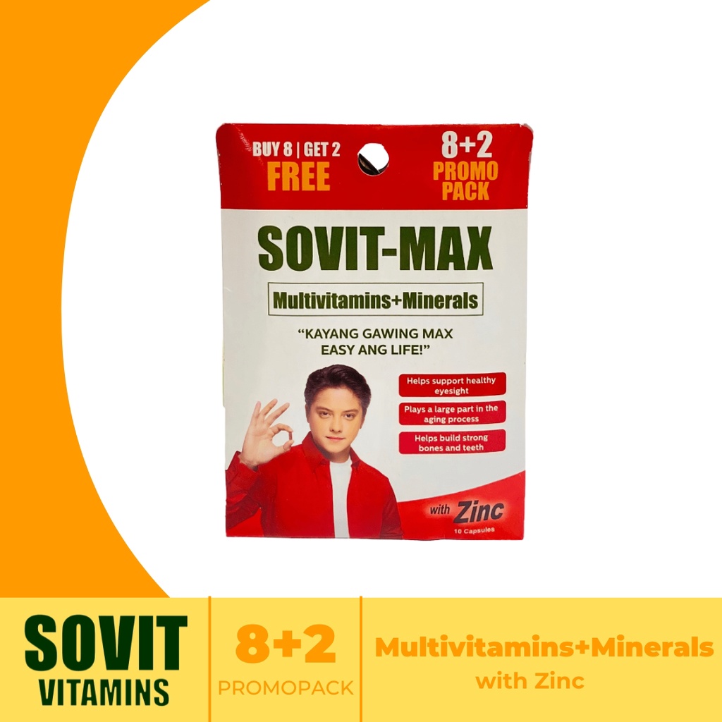 Sovit-Max (Multivitamins + Minerals) 8+2 Promo Pack | Shopee Philippines