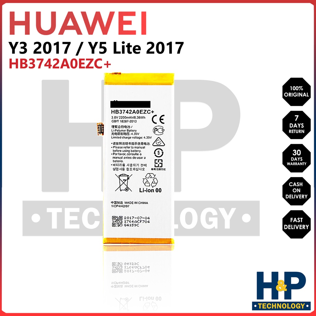 HB3742A0EZC+ Battery Hua We¡ Y3 2017 / Y5 Lite 2017 | Shopee Philippines