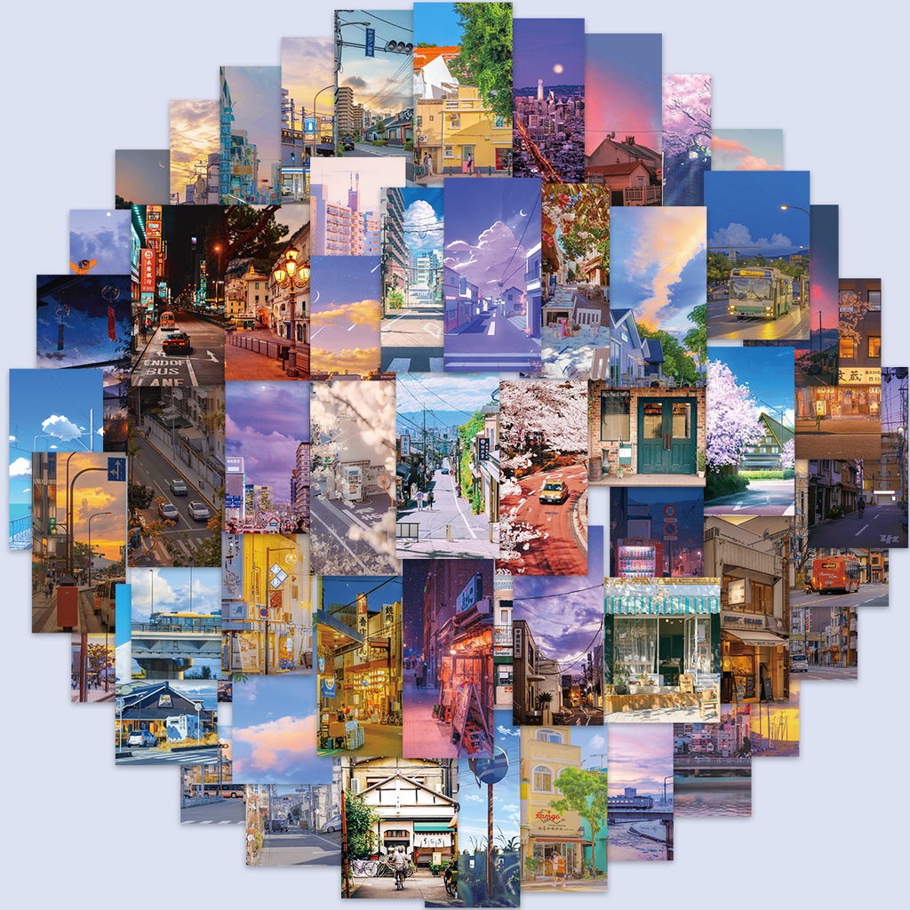 50pcs Cute Cartoon Art Street View Graffiti Stickers Aesthetics DIY ...
