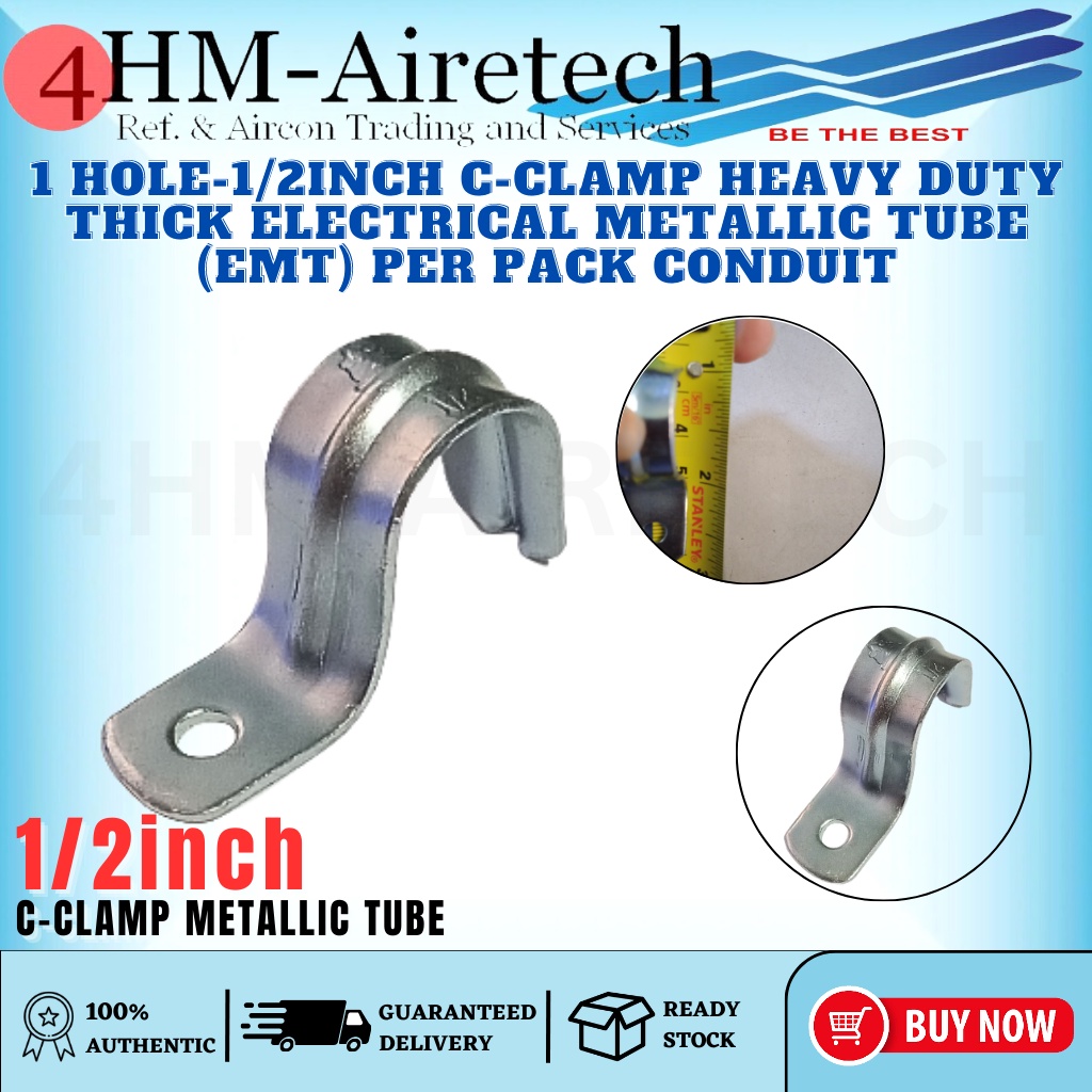 FOURHM C-Clamp Heavy Duty 1 hole-1/2 inch Conduit Thick Electrical ...