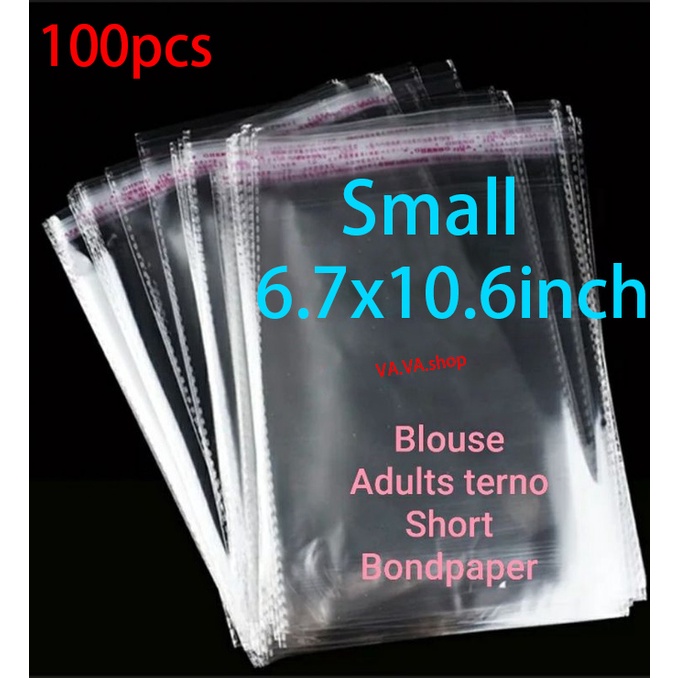 100pcs OPP Plastic with Adhesive Small 6.7x10.6 inches available ...