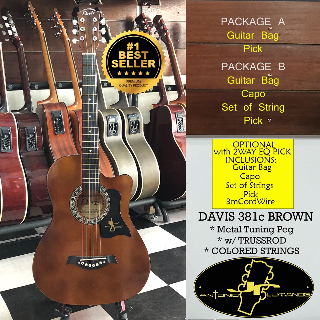 Davis 38 Acoustic Guitar cut-away BY: ANTONIO LUMANOG JR. Package A ...