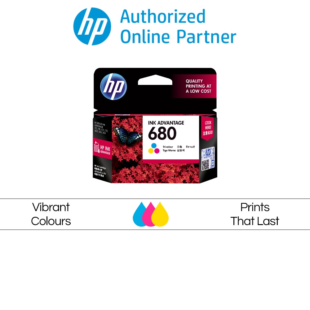 HP 680 Color Original Ink Cartridge (F6V26AA) | Shopee Philippines