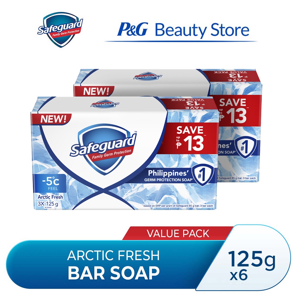 Safeguard Bar Soap Arctic Fresh (125gx3) set of 2 | Shopee Philippines