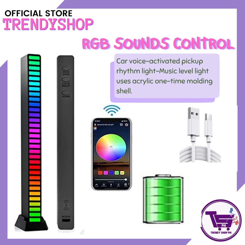 Original RGB Sounds Control Led Light Bar Rhythm Recognition Audio Led ...