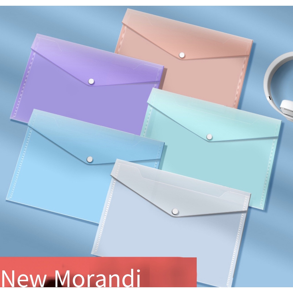 A4 Colored Transparent snap button plastic envelope | Shopee Philippines