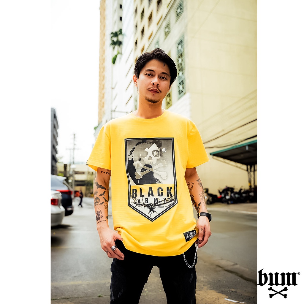 BUM Black Army Spandex Cotton Slim fit Muscle fit t shirts with Graphic ...