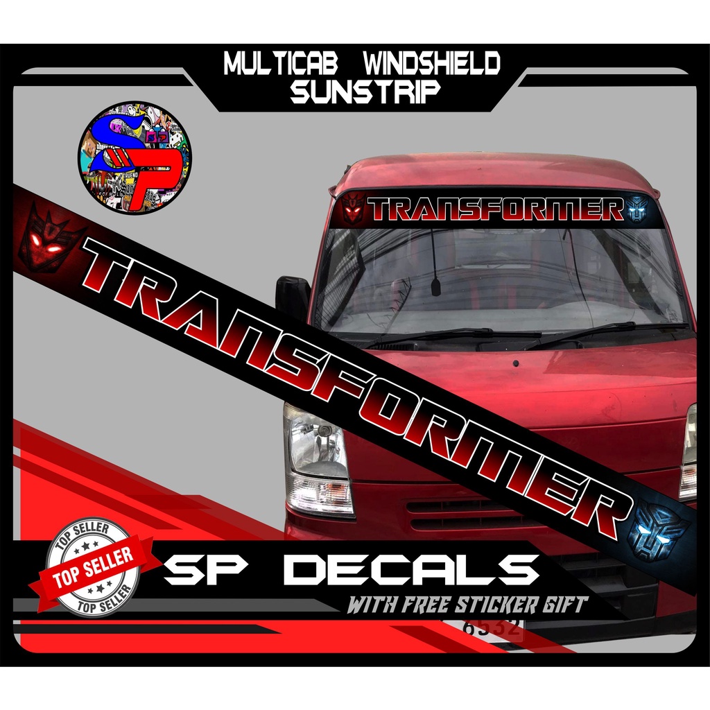 Multicab/Every Wagon Windshield Sunstrip sticker decals printed ...