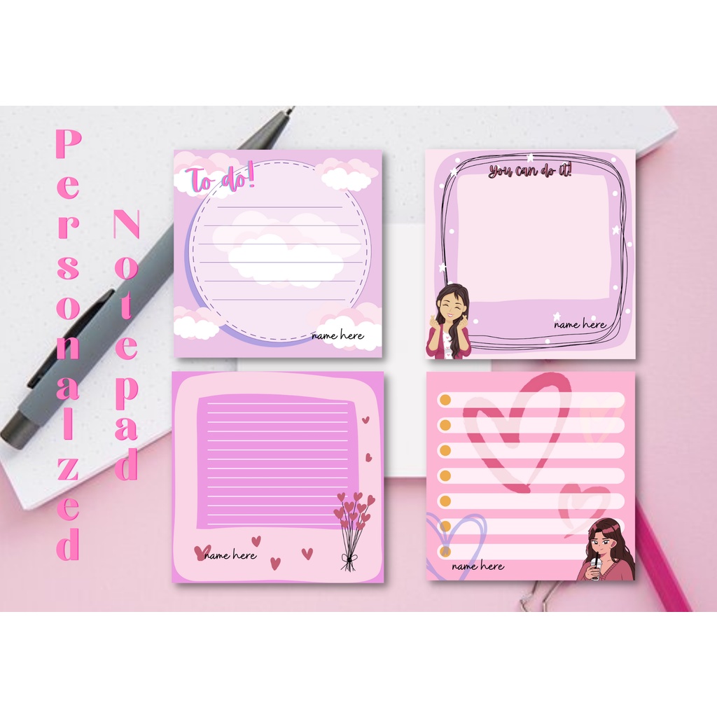 Personalized/Customized Notepad (Pink Designs) | Shopee Philippines
