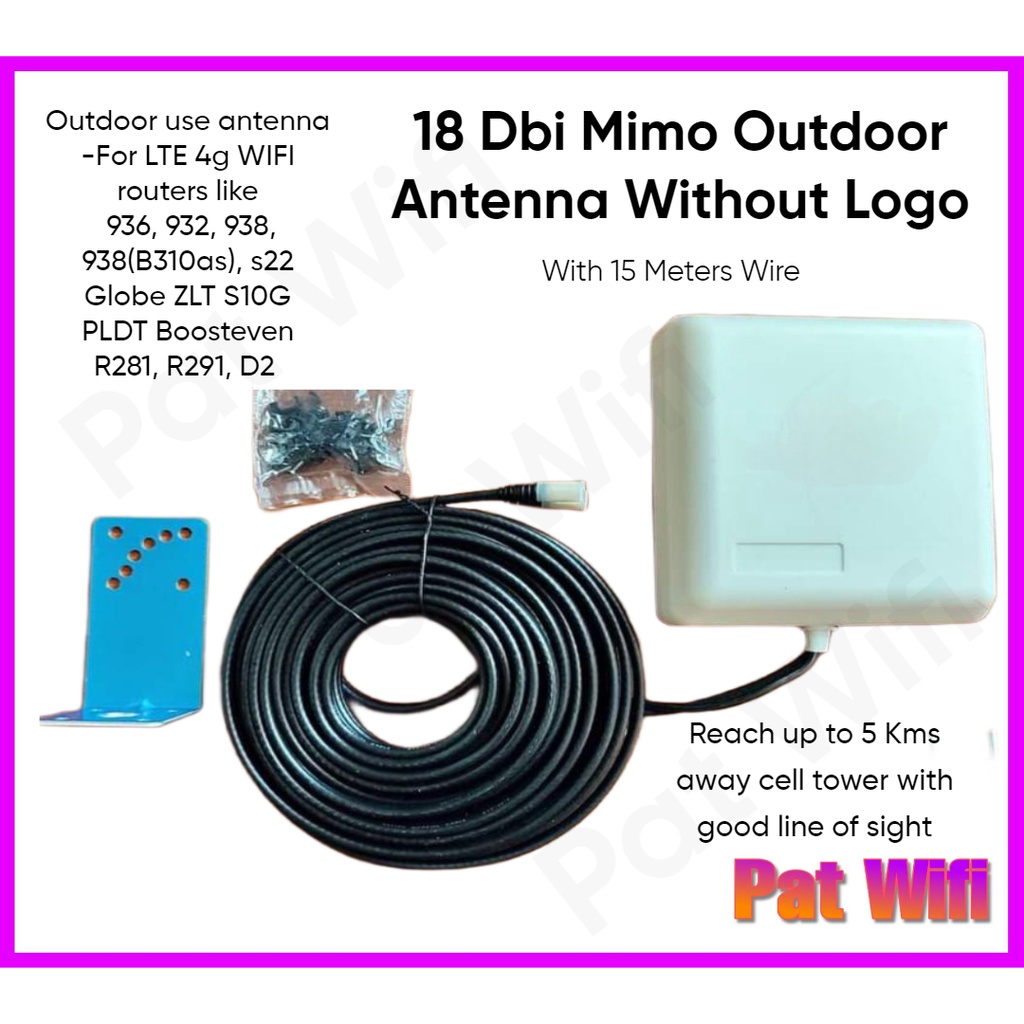 Without Logo 18dbi Mimmo antenna with 15meters wire / PAT Wifi ...