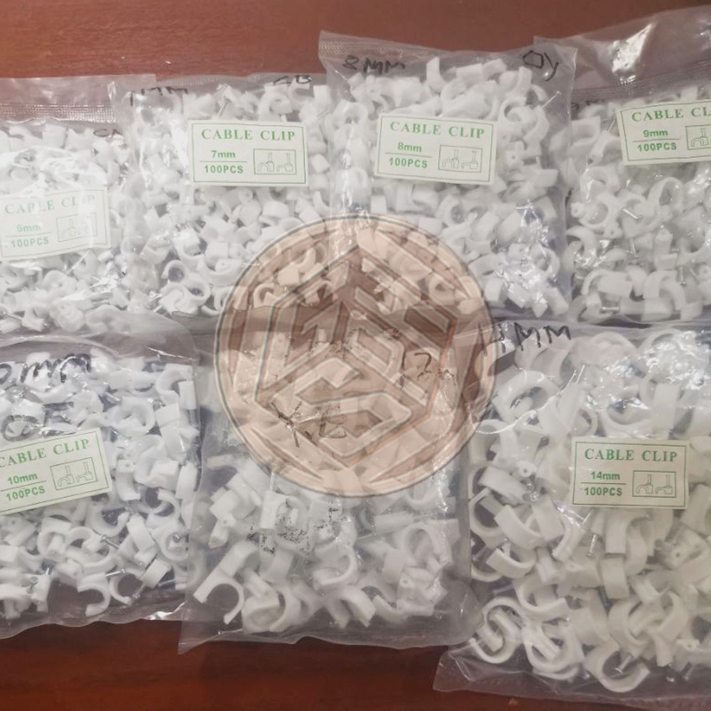 PVC White Cable Clip/Clable Clamp (6mm,7mm, 8mm, 9mm, 10mm, 12mm, 14mm ...